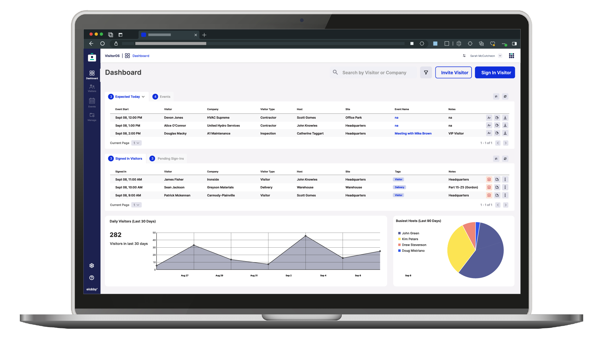 Visitor Management System Dashboard