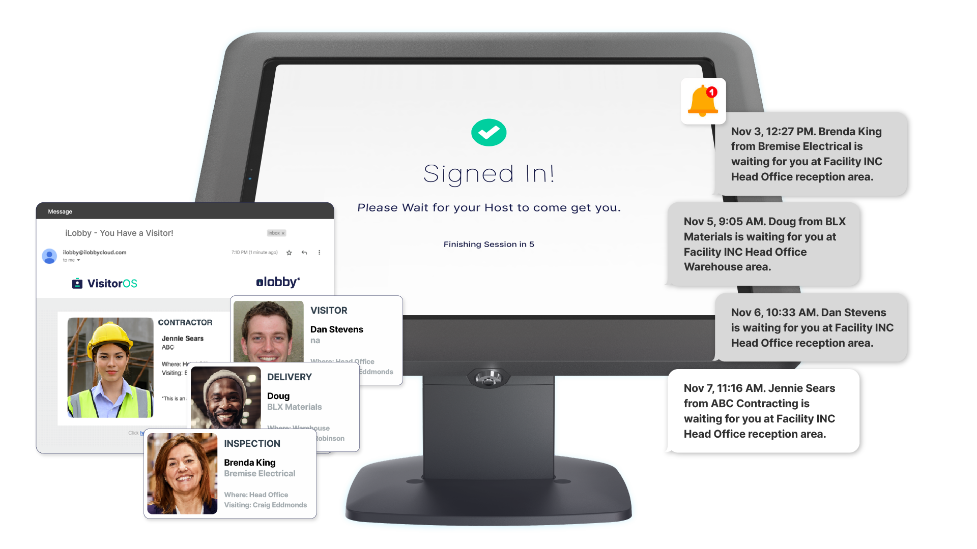Visitor Notification System with Host Alerts